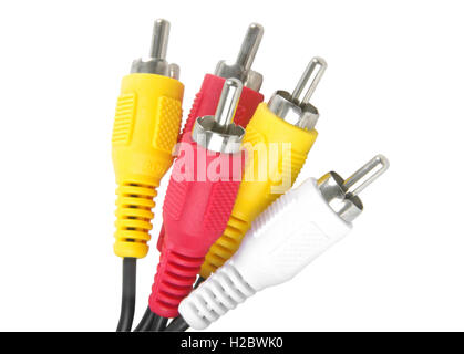 electronic tulip cables over white surface Stock Photo - Alamy
