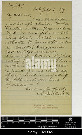 This letter exchange between Nathaniel Britton and George Engelmann ...