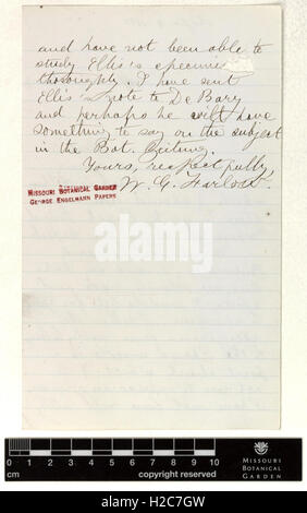A letter exchange between William Farlow and George Engelmann, dated ...
