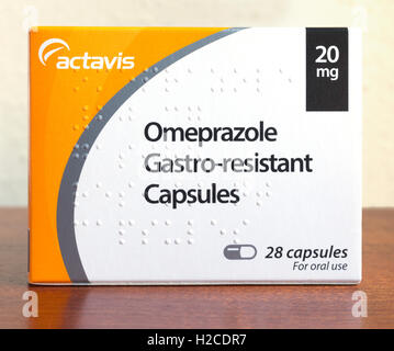 Stock photo of a box of Omeprazole Gasto-resistant Capsules by actavis ...