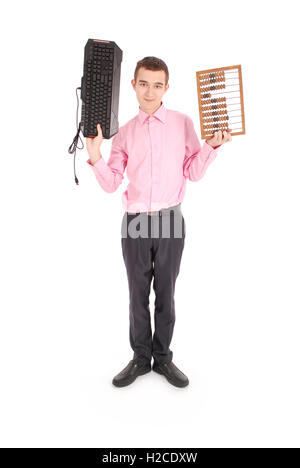 computer and Abacus Stock Photo - Alamy