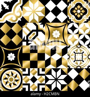 Moroccan Seamless Pattern.Traditional pattern with gold and black ...