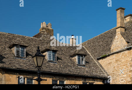 Old Dormer Windows and tiled roof on Cotswold cottages in Snowshill ...
