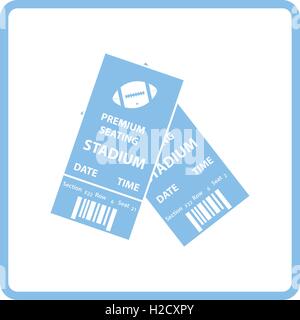 American football tickets icon. Blue frame design. Vector illustration ...