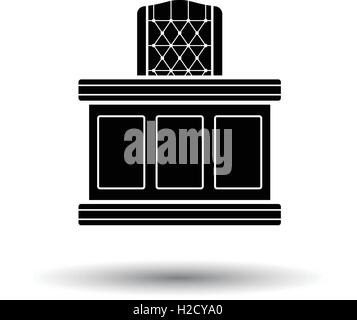 Judge table icon. White background with shadow design. Vector ...