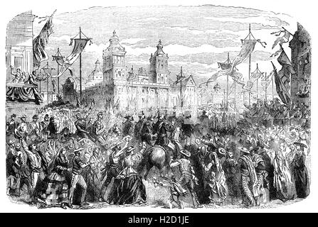 MEXICAN WAR OF THE FRENCH INTERVENTION. French soldiers enter Mexico ...