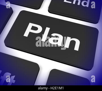 Plan Keyboard Shows Objectives Planning And Organizing Stock Photo - Alamy