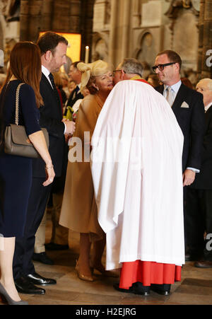 Lady Helen Wogan, the widow of Sir Terry Wogan, stands with their ...