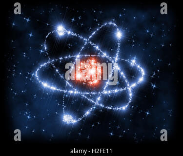 illustration of atom with electrons around the nucleus Stock Photo - Alamy