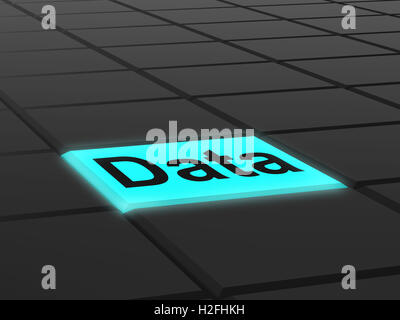 Data Button Shows Facts Information Knowledge Stock Photo - Alamy