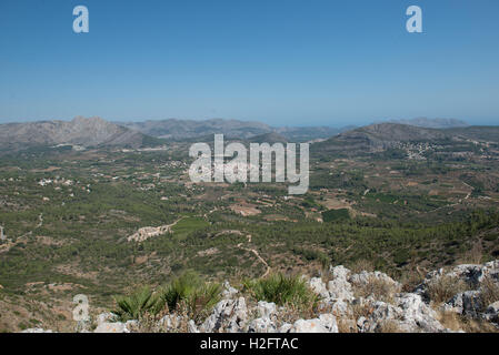 Panoramic view from the Col de Rates, village of Parcent, Pop Valley ...