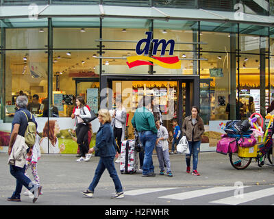 German retailer DM Drogerie Markt drug store logo. Cologne, Germany ...