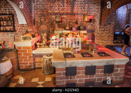 A dining room-kitchen inside a medieval castle Stock Photo - Alamy