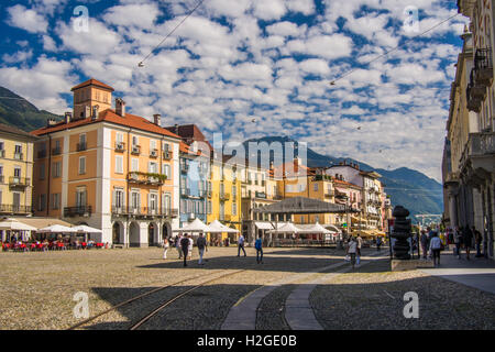 Piazza Grande, Locarno, Lake Maggiore, Ticino, Switzerland Stock Photo ...