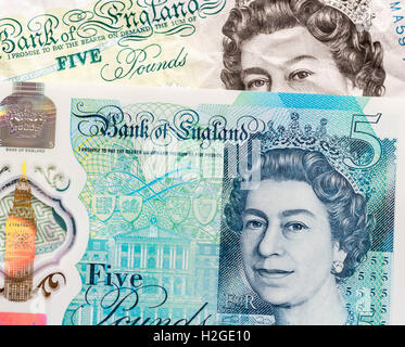 New issue British £5 polymer banknote Stock Photo - Alamy