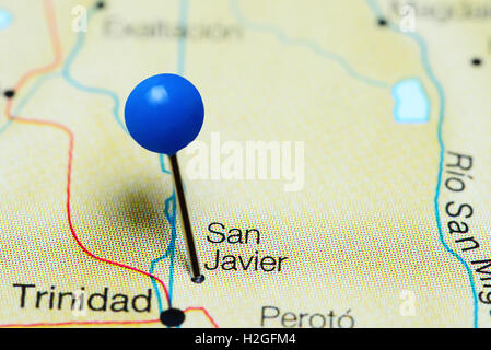 San Javier pinned on a map of Spain Stock Photo - Alamy