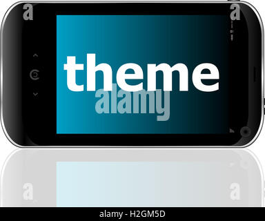 theme word on smart mobile phone, business concept Stock Photo - Alamy