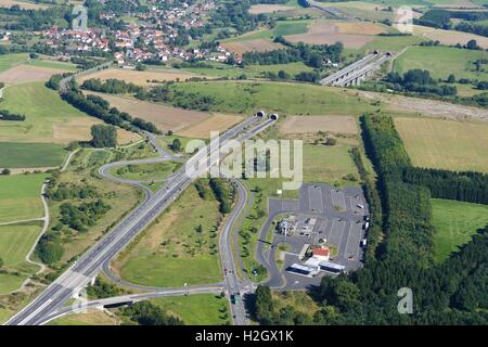 Aerial view of A44 highway constructionsite | usage worldwide Stock ...