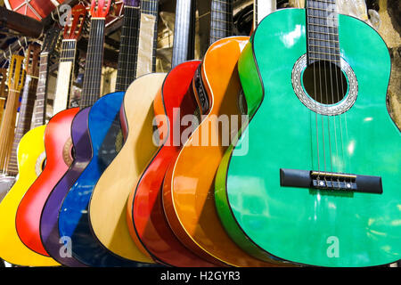 colorful guitars on the Istanbul Grand Bazaar. Istambul, Turkey Stock ...