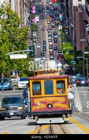 San Francisco street car in motion, California, United States Stock ...