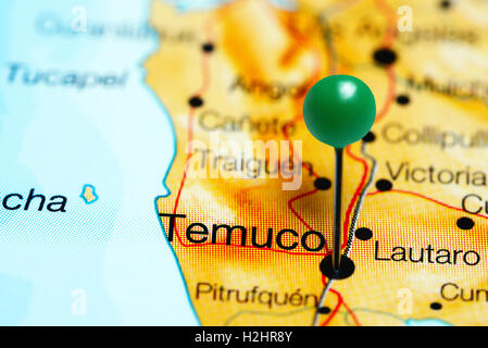 Temuco, Chile pin on map Stock Photo - Alamy