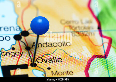 Ovalle, Chile pin on map Stock Photo - Alamy