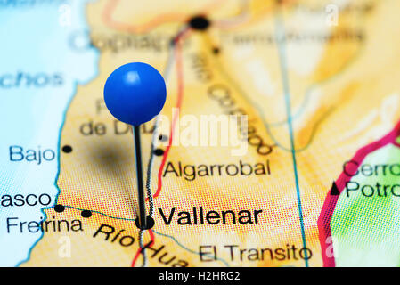 Vallenar pinned on a map of Chile Stock Photo - Alamy