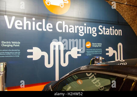 an electric charging station in an underground car park Stock Photo - Alamy