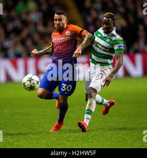Manchester City's Scott Sinclair (left) collides with Arsenal ...
