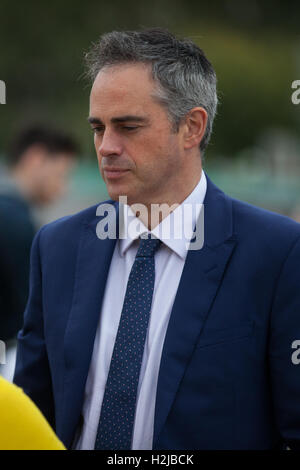 Green Party co-Leader Jonathan Pedneault holds a press conference in ...