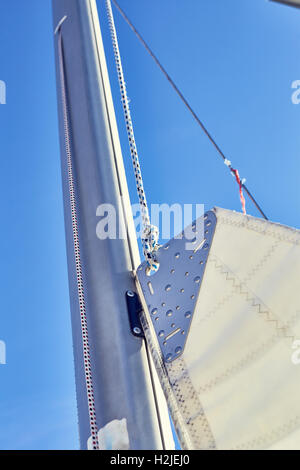 Mast track sail and its functions, front luff Stock Photo - Alamy