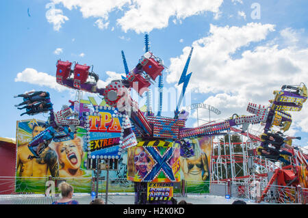 Sideshow Alley rides at the Royal Melbourne Show Stock Photo - Alamy