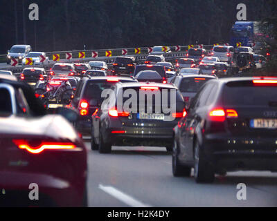 Europe Germany Deutsche German Autobahn Rush Hour Traffic Jam sign ...