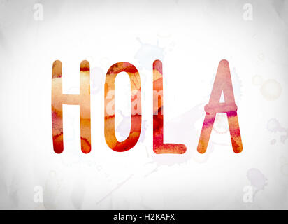 The word HOLA concept written in colorful abstract typography Stock ...