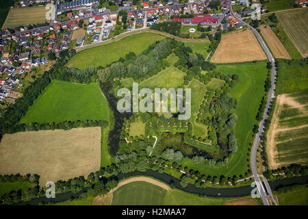 Aerial view, Lippstadt-Lipperode, ruins of a lowland castle with ...