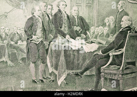 2 dollars banknote, Thomas Jefferson, Declaration of Independence, USA ...