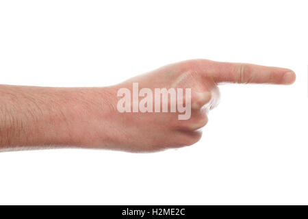 pointing hand on white background Stock Photo - Alamy