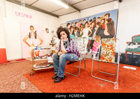 Artist Sarah Maple at her studio in Tilgate Crawley Stock Photo - Alamy