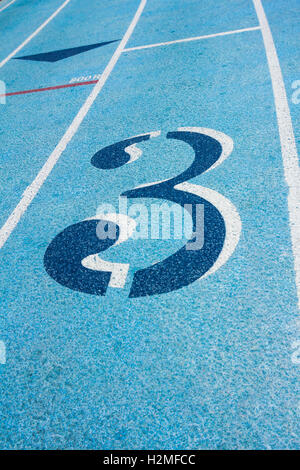 running track lane numbers Stock Photo - Alamy