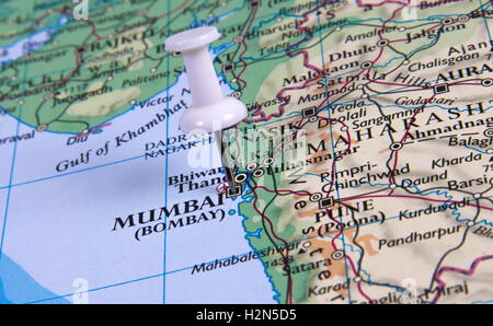 Mumbai India City Map in Retro Style. Outline Map. Vector Stock Vector ...