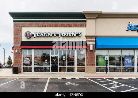 The storefront of Jimmy John's, a fast food eatery in Oklahoma City ...