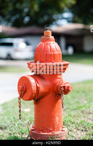 Red-painted fire hydrant in Estes Park, Colorado Stock Photo - Alamy
