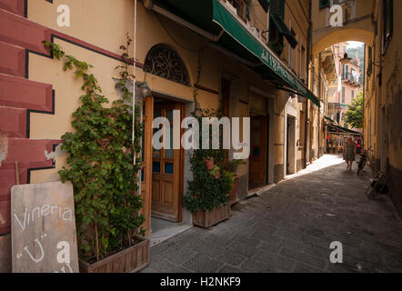 A shopfront in traditional architectural style and walkway, Cinque ...