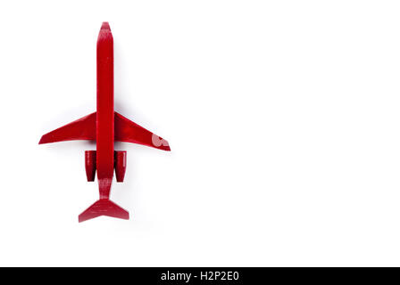 Airplane with red color, Isolated on white background Stock Photo - Alamy