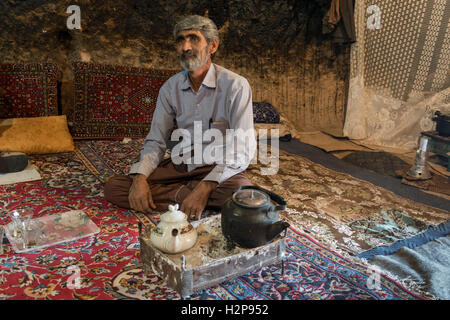 troglodyte village houses, Kerman province, Meymand, Iran Stock Photo ...