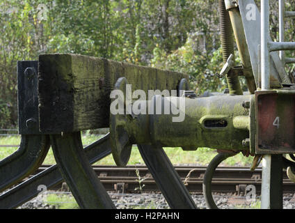 Railway buffers in a siding at the end of a line Stock Photo - Alamy