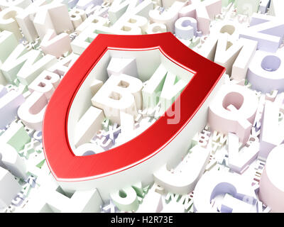 Protection concept: Contoured Shield on computer keyboard background ...