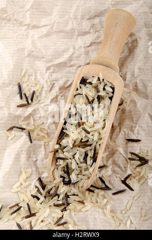 wild rice on wooden shovel Stock Photo - Alamy