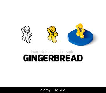Gingerbread man icon isometric vector. Traditional christmas ...