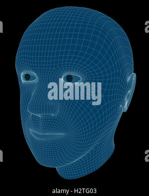 Wireframe male head Stock Photo - Alamy